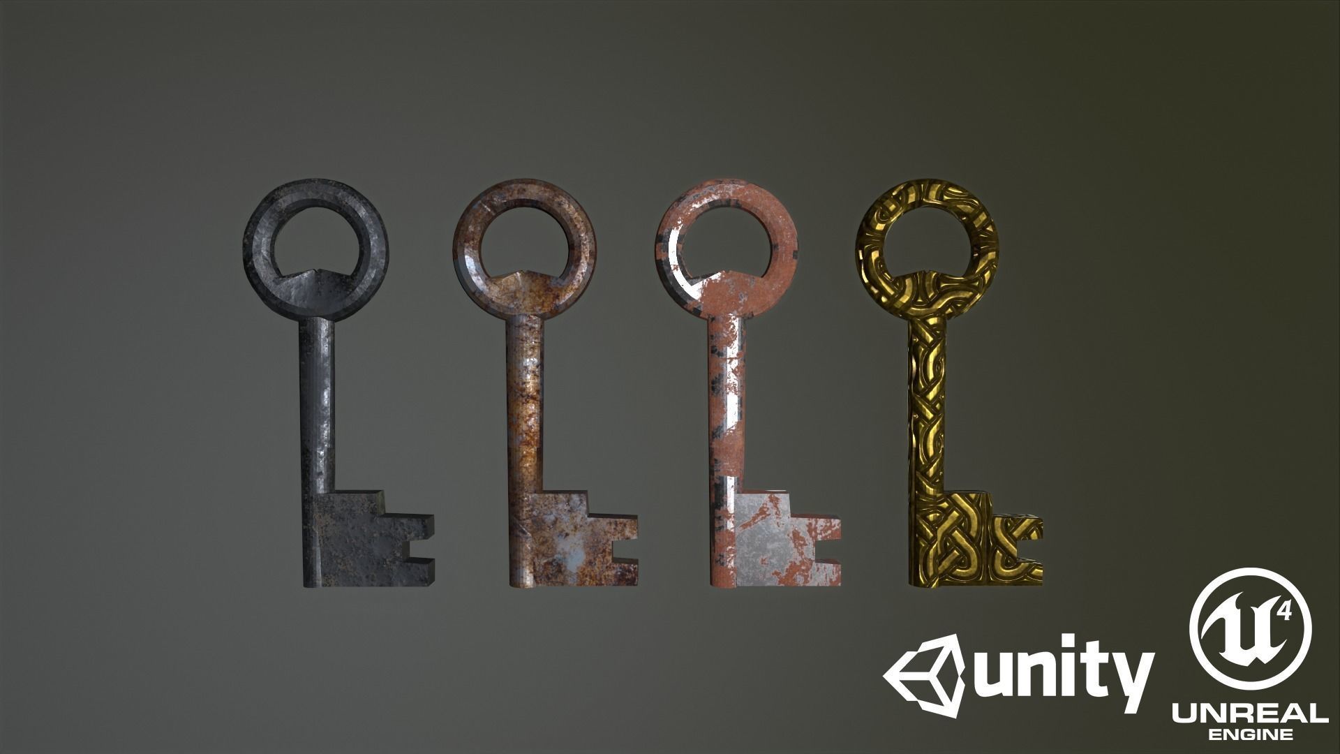 3D model Old Keys Game Ready VR / AR / low-poly | CGTrader