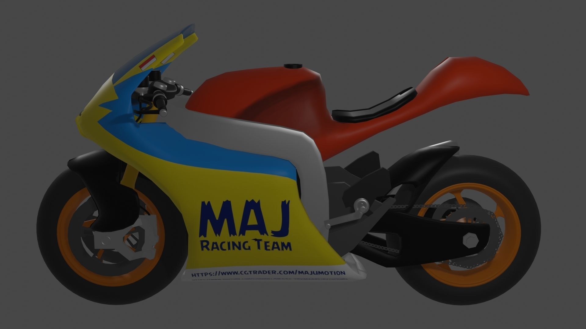 A Motorcycle Racing 3D Model Low Poly 3D model | CGTrader