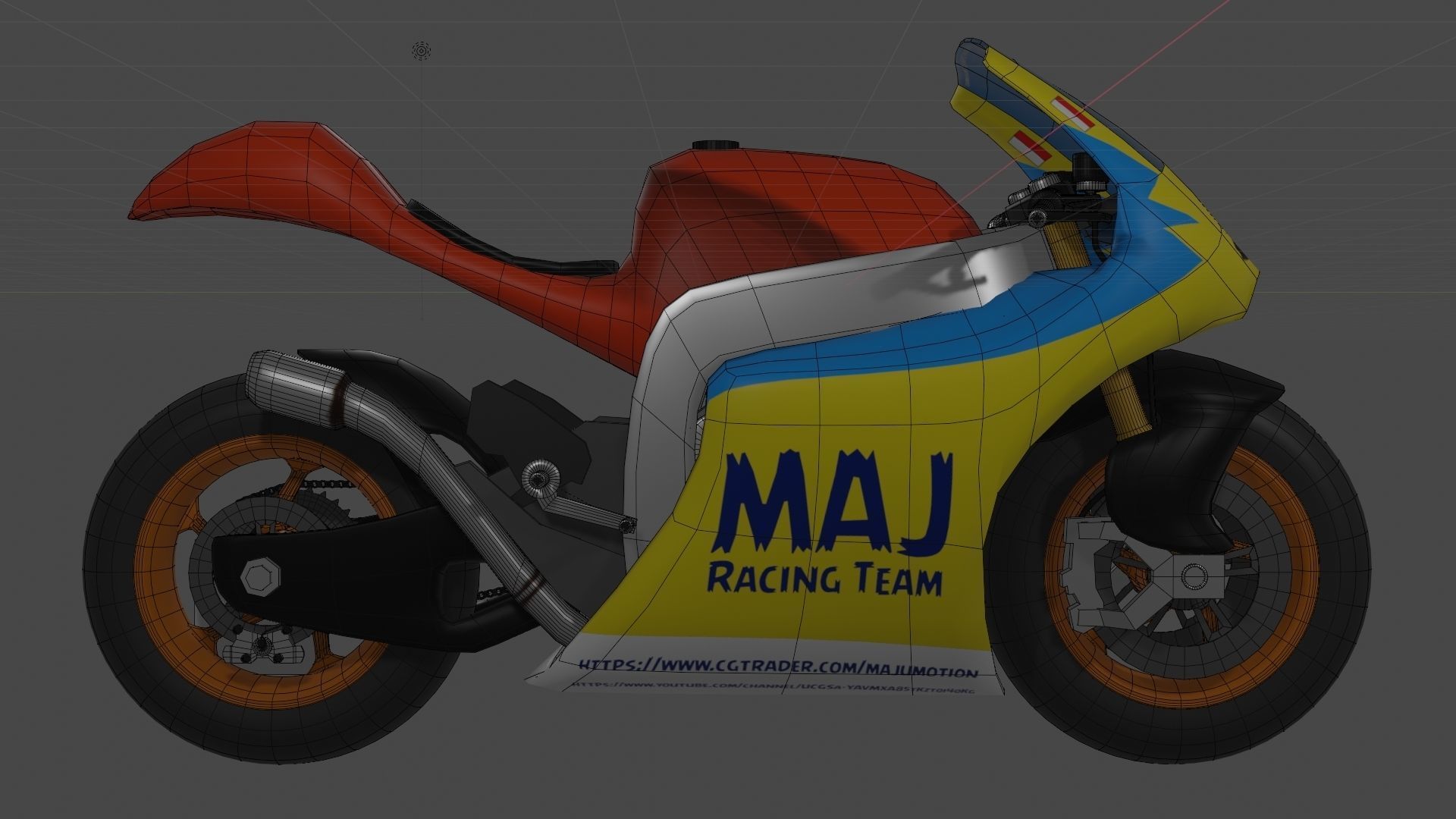 A Motorcycle Racing 3D Model Low Poly 3D model | CGTrader