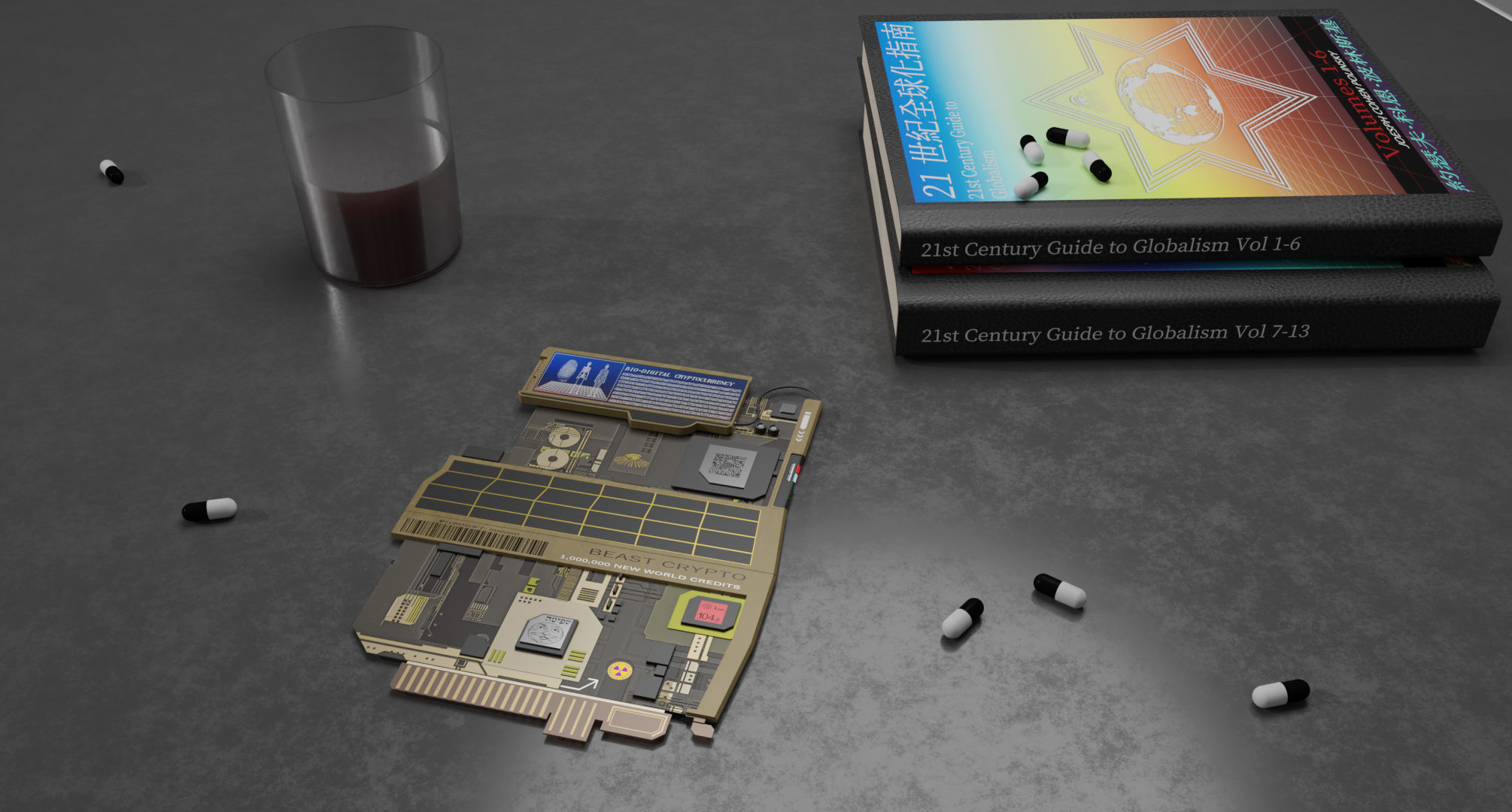 Bio-Digital crypto ledger 3D model | CGTrader