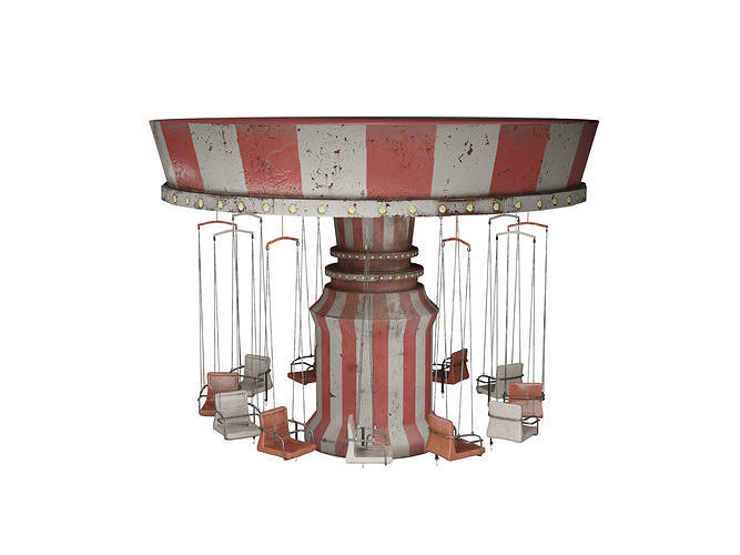 3D model Abandoned Amusement Park - Chain Carousel VR / AR / low-poly ...