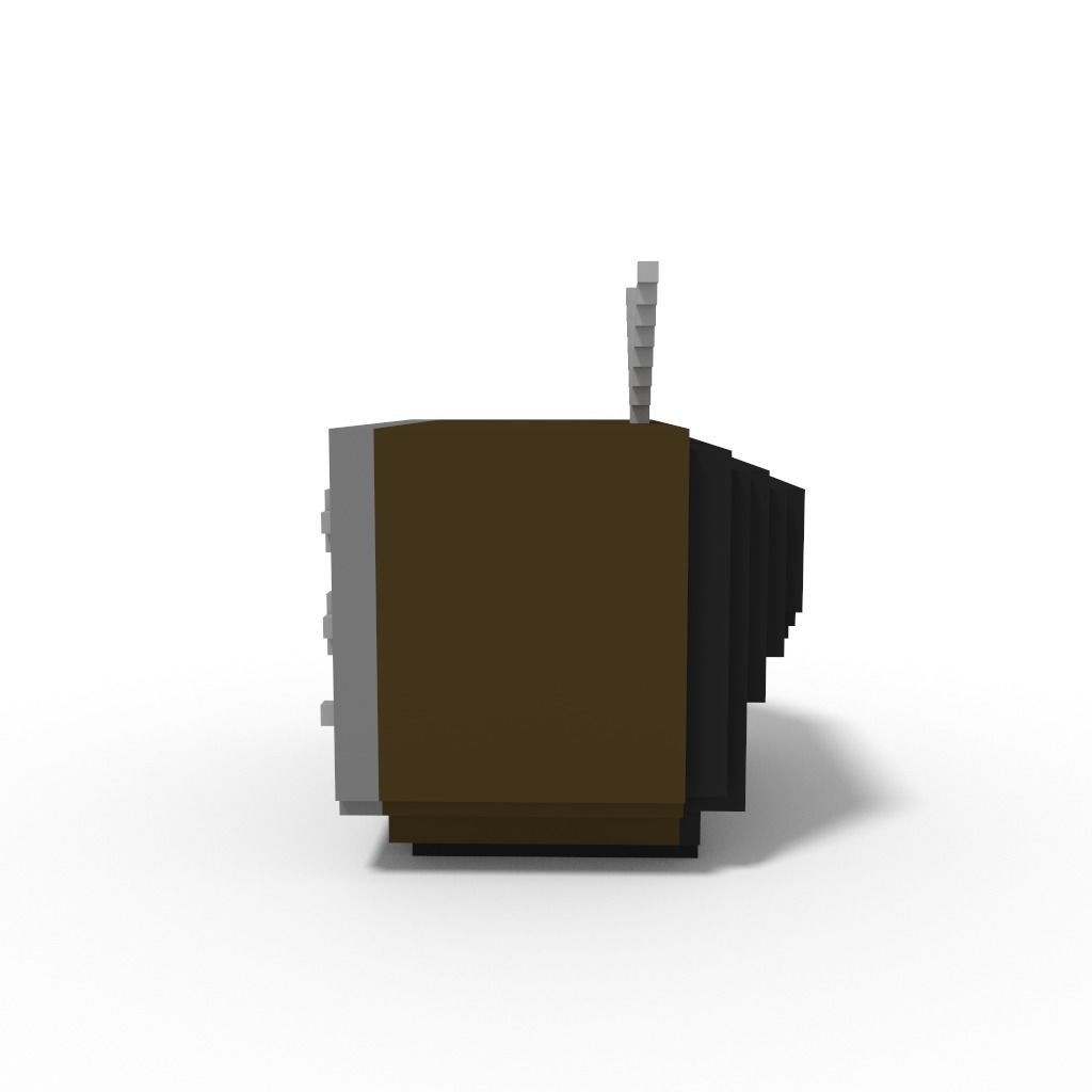 3D model Voxel Vintage Retro 1970s TV Television Set VR / AR / low-poly ...