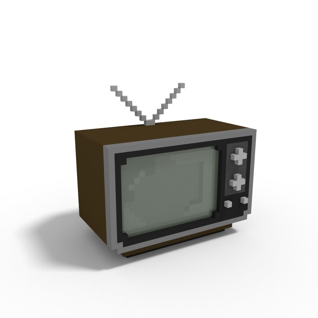 3D model Voxel Vintage Retro 1970s TV Television Set VR / AR / low-poly ...