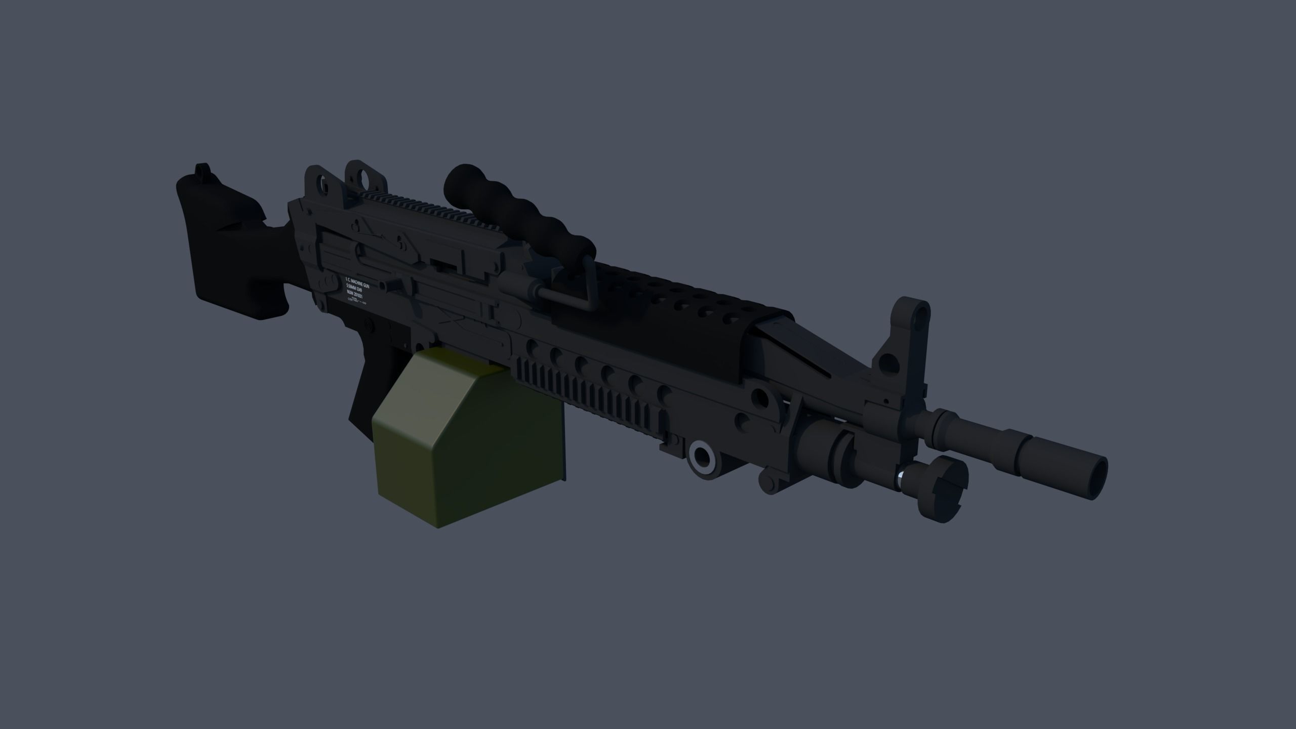 I 249 assault rifle 3D model | CGTrader