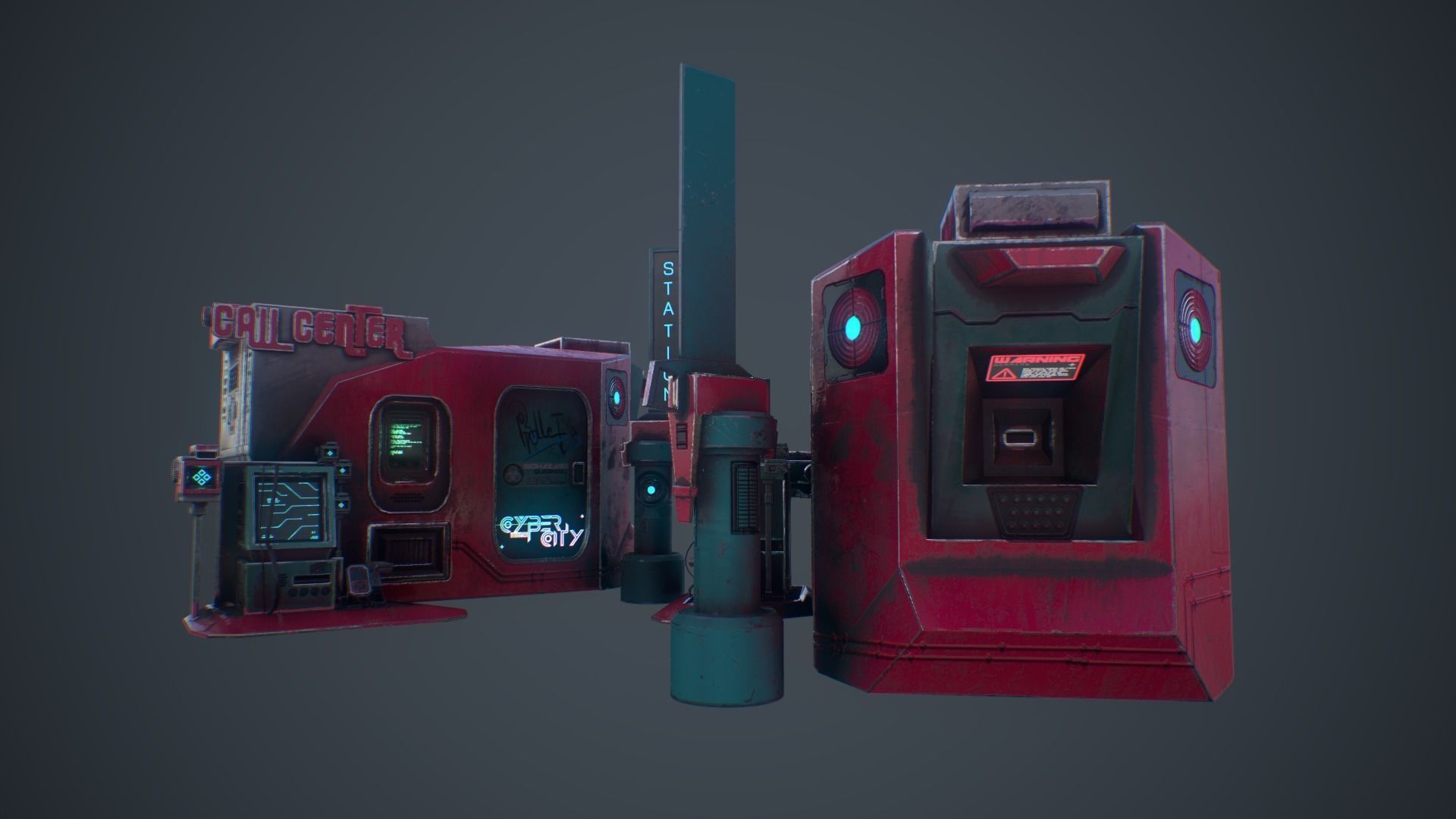 3D model Sci-fi Call Center VR / AR / low-poly | CGTrader
