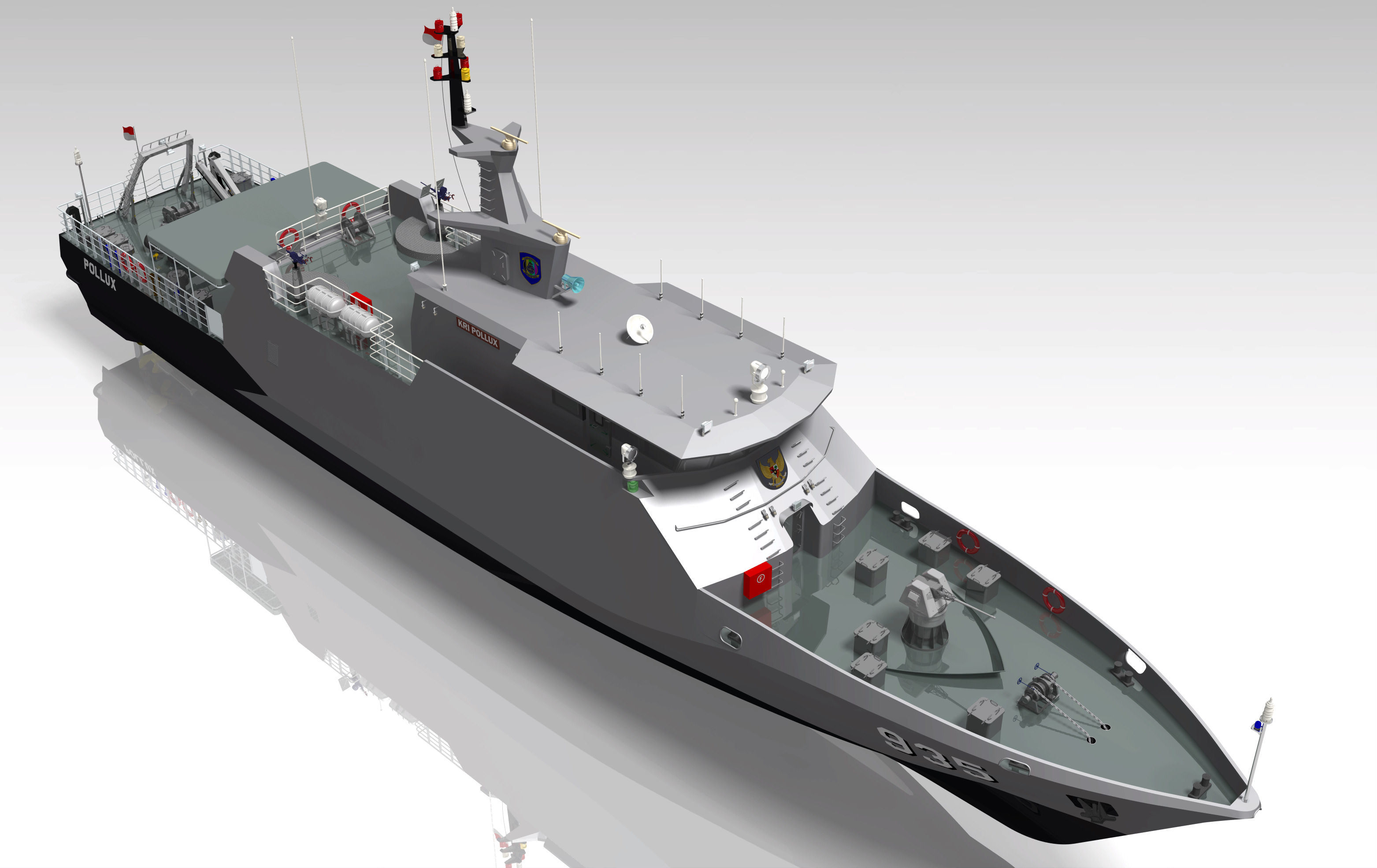 3D model Fast Patrol Boat Ship Vessel 45M VR / AR / low-poly | CGTrader