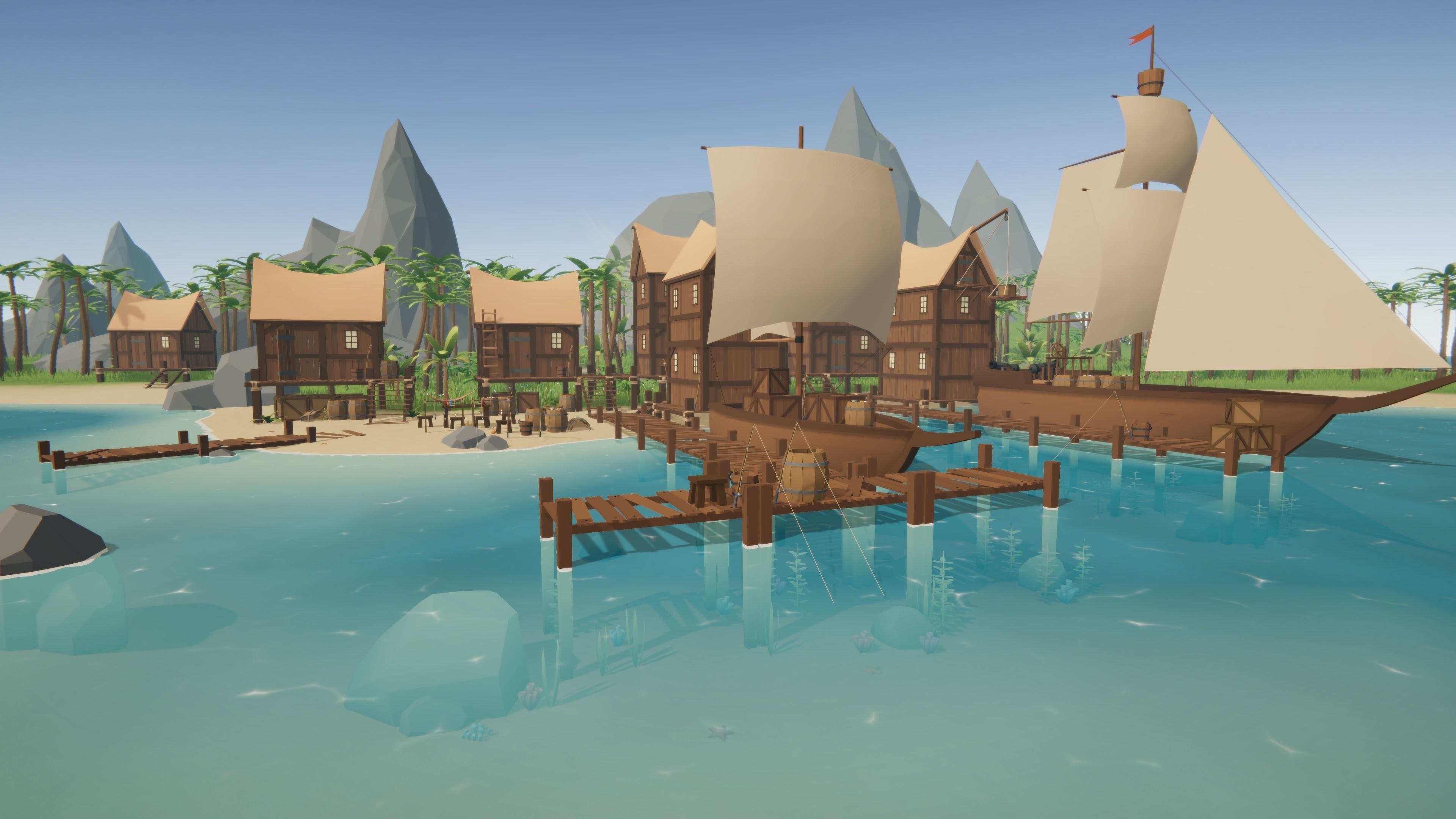 3D model Low Poly Tropical Island - 3D Asset VR / AR / low-poly | CGTrader