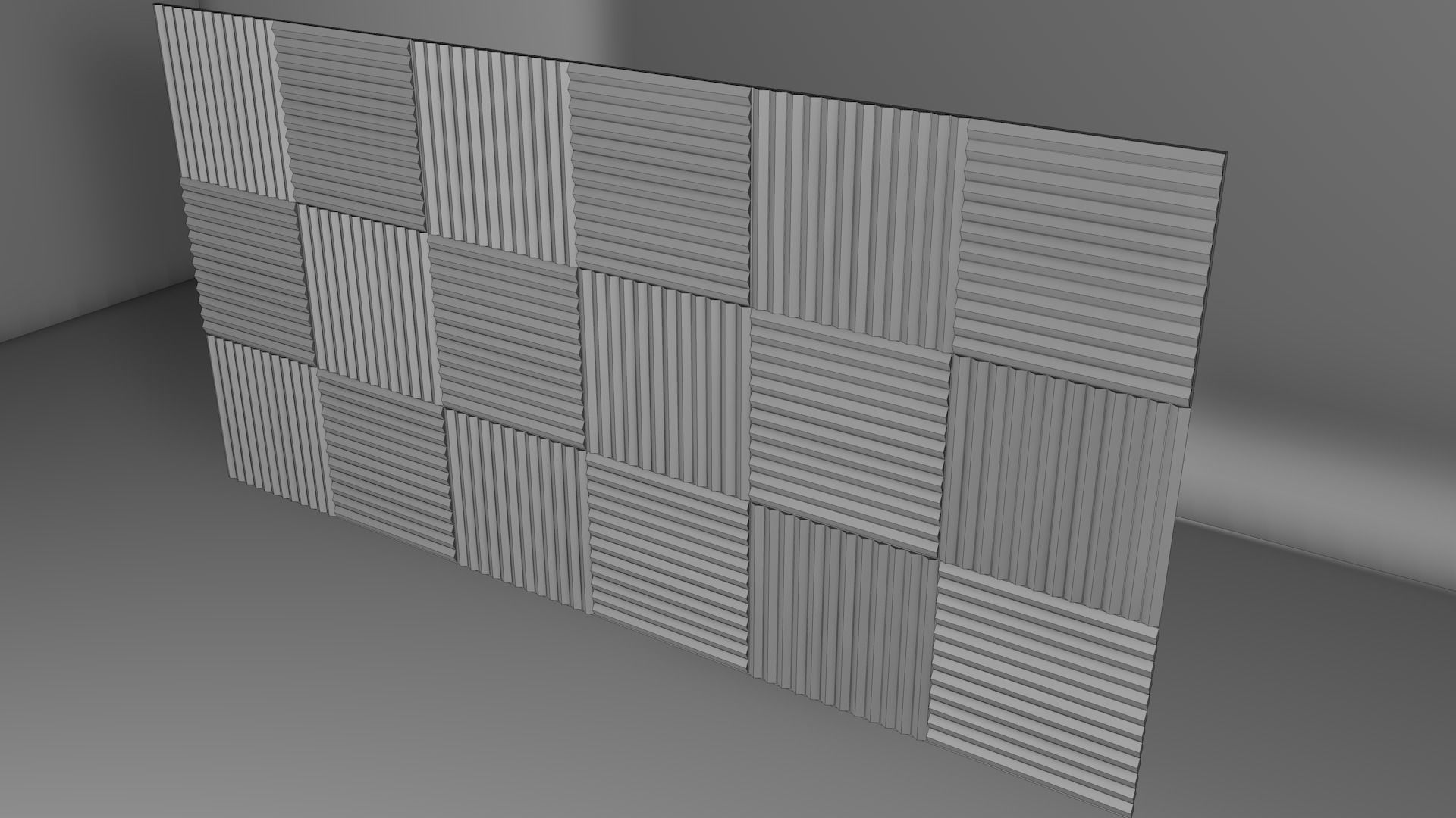 3D model Soundproofing PBR low-poly 3D Model acoustic panels on wall VR ...