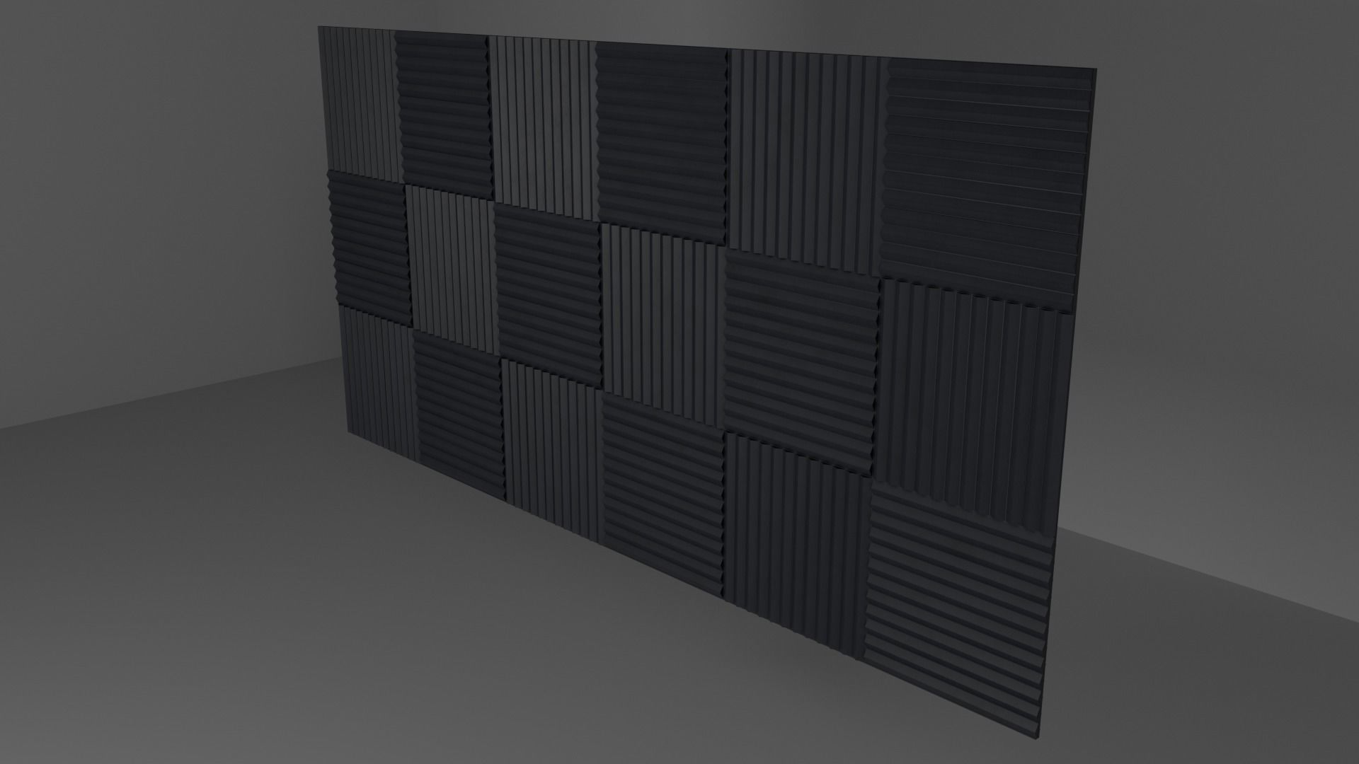 3D model Soundproofing PBR low-poly 3D Model acoustic panels on wall VR ...