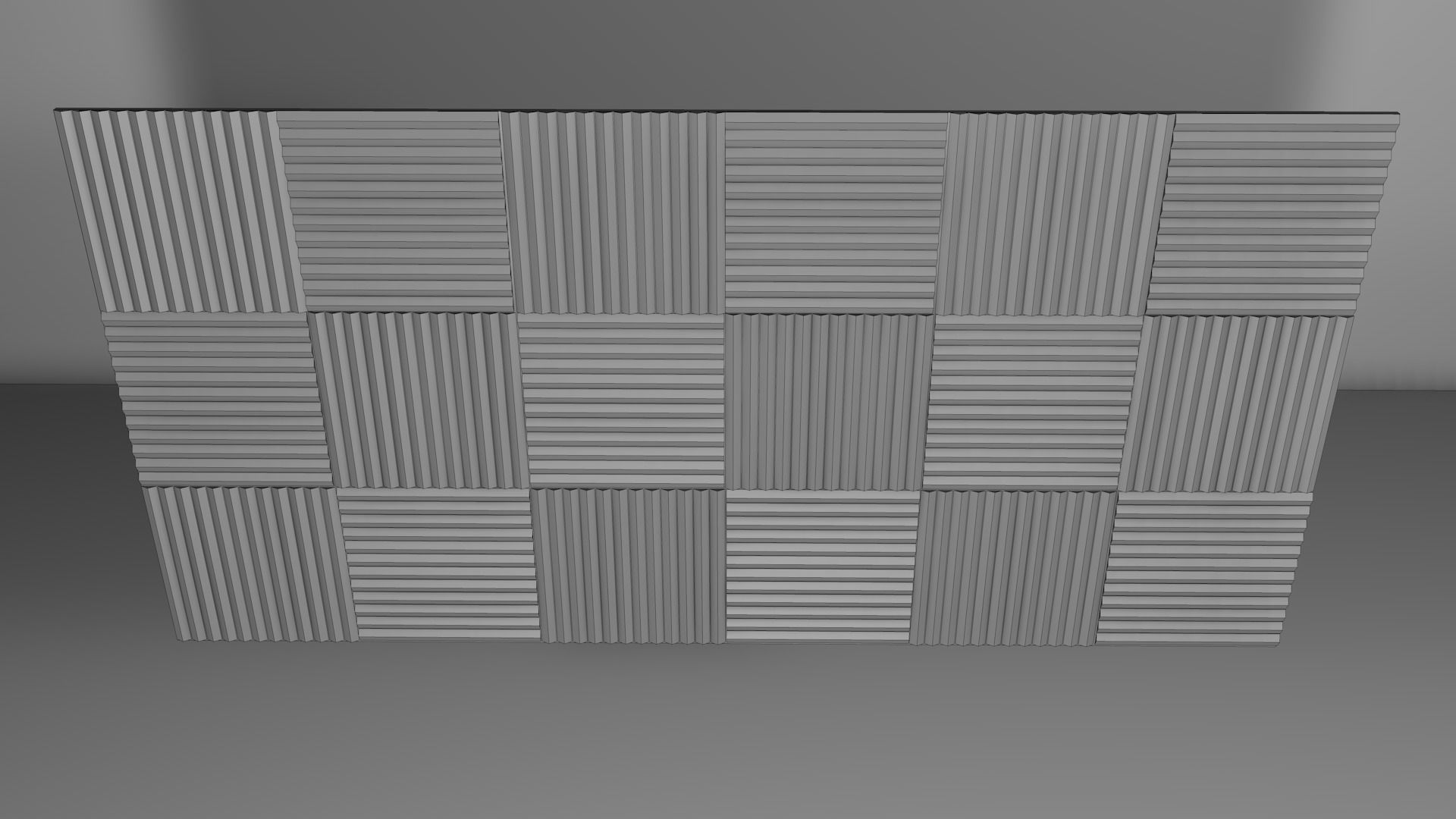 3D model Soundproofing PBR low-poly 3D Model acoustic panels on wall VR ...