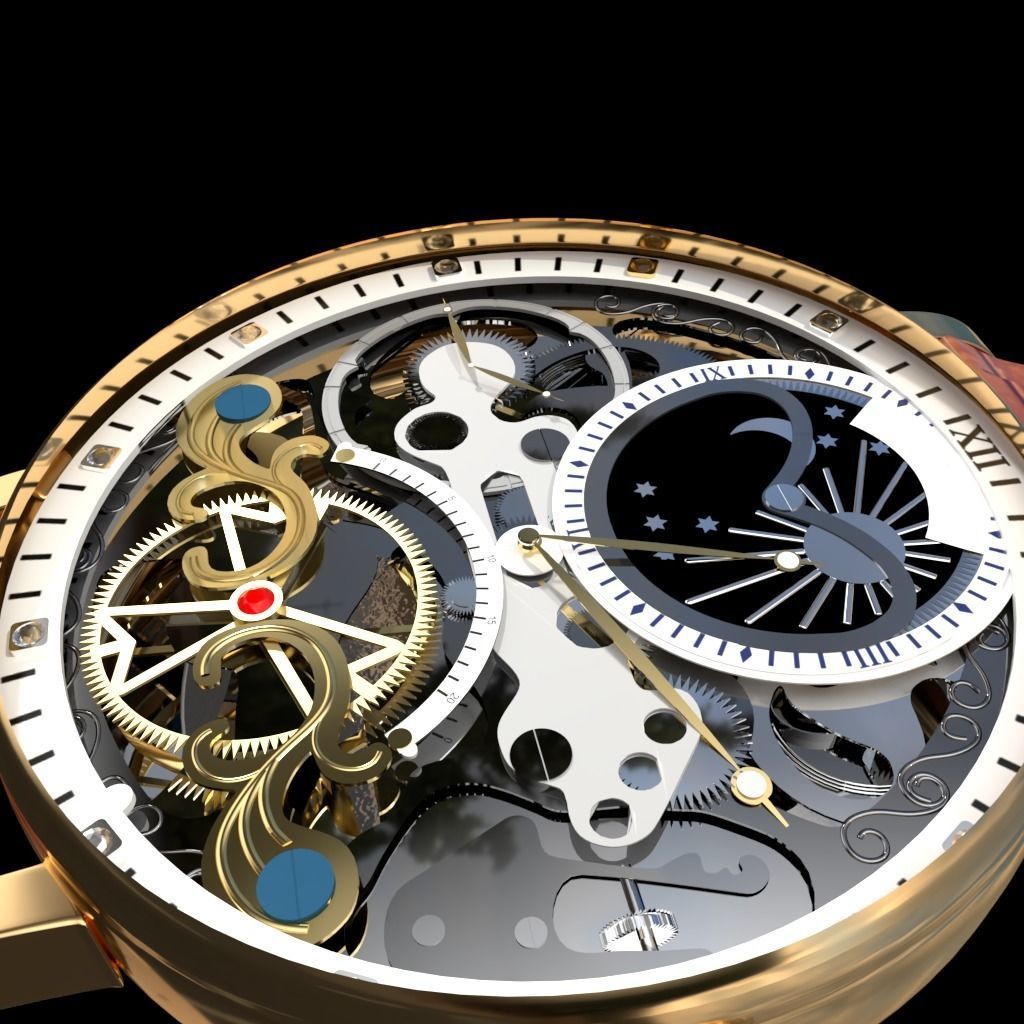 Edinburgh Tourbillon 3D Watch Model 3D model | CGTrader