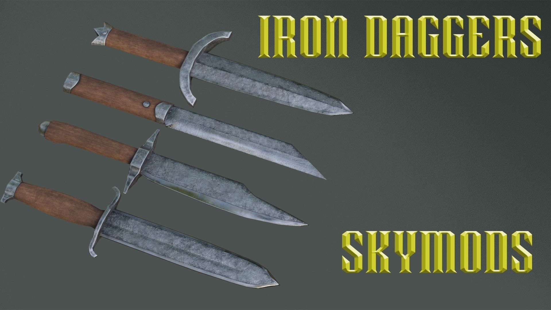 3D model Iron Daggers Pack Game Ready Model PBR Textures 4K VR / AR ...