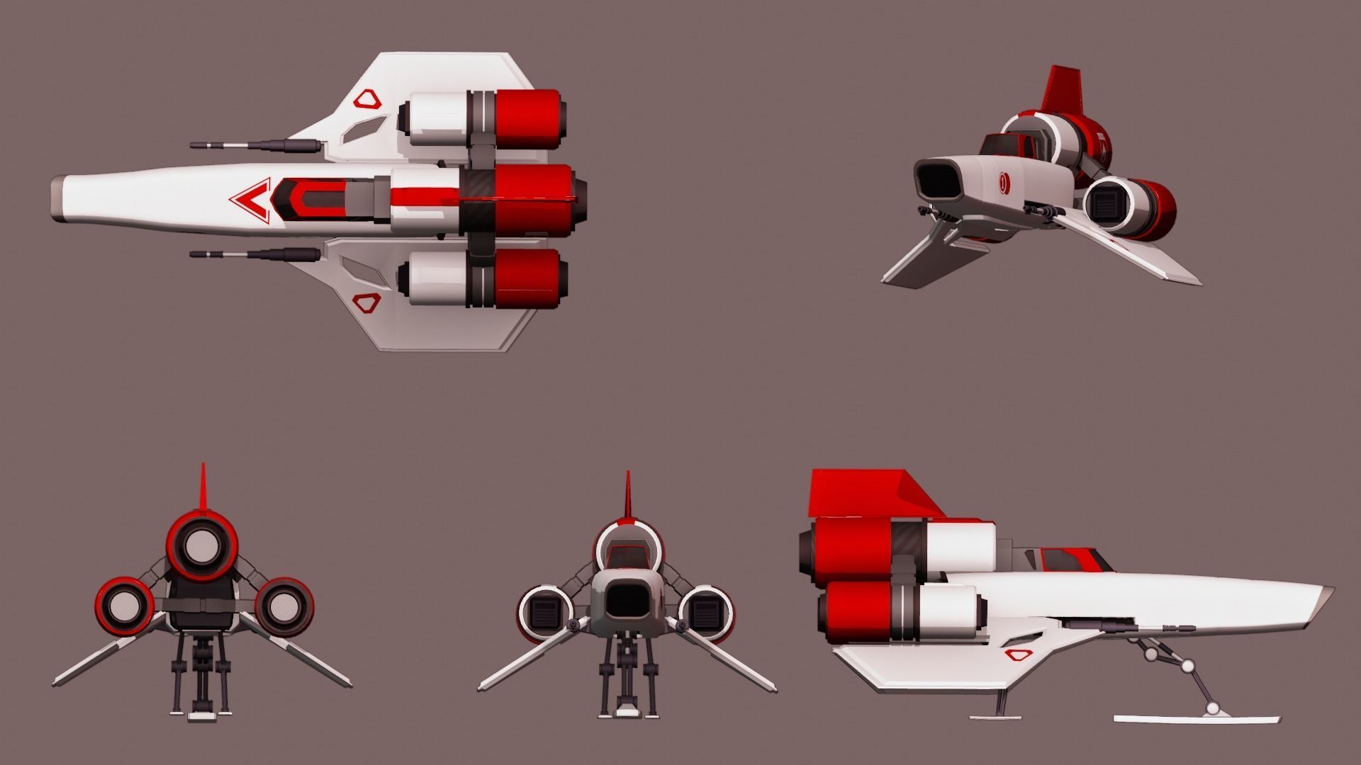 Scifi Spaceship Viper Mark II free VR / AR / low-poly 3D model rigged ...