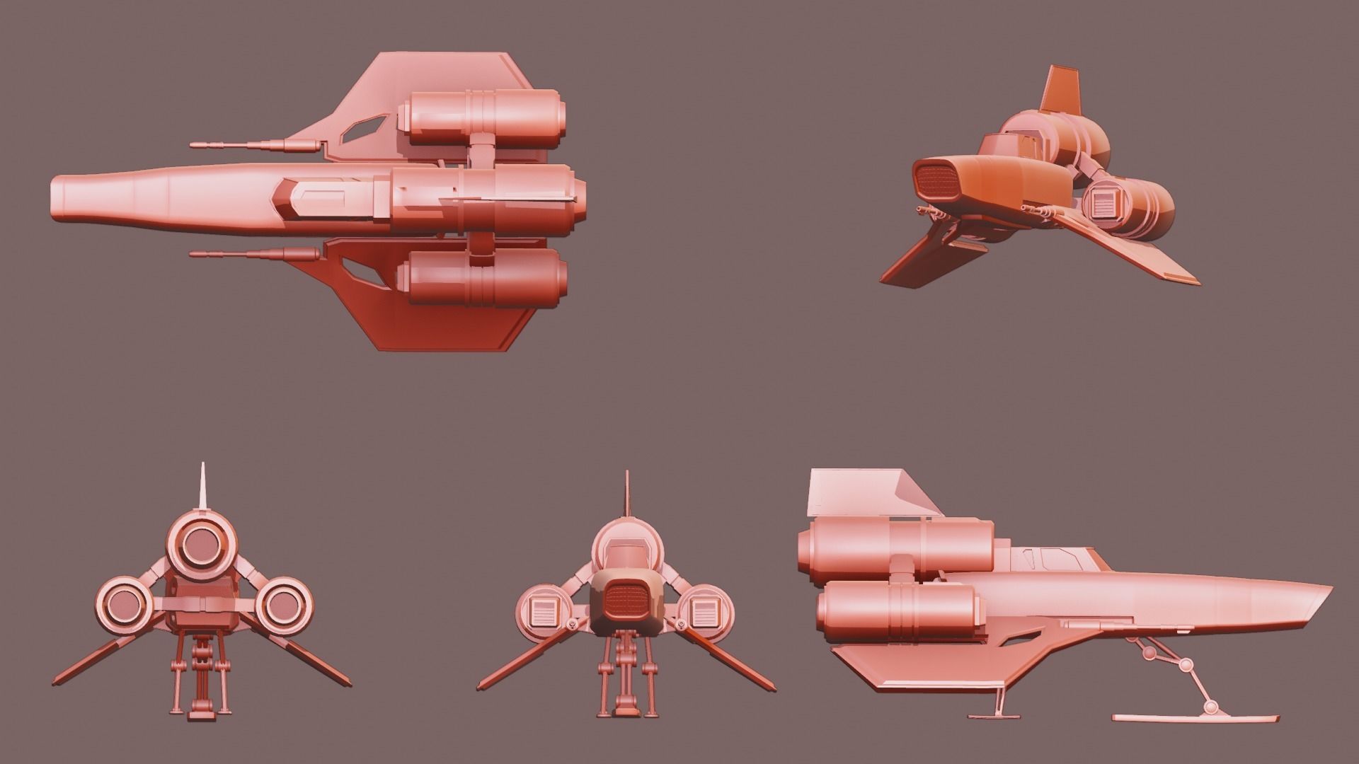 Scifi Spaceship Viper Mark II free VR / AR / low-poly 3D model rigged ...
