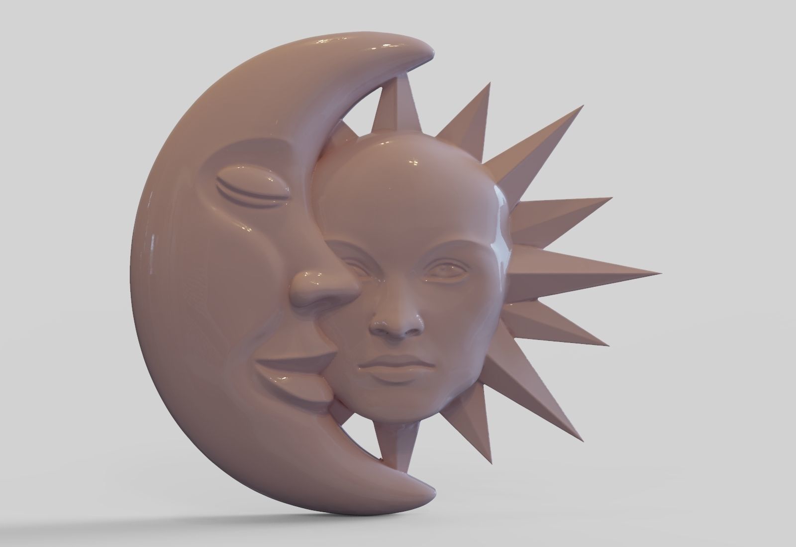 Sun and Moon 3D model 3D printable | CGTrader