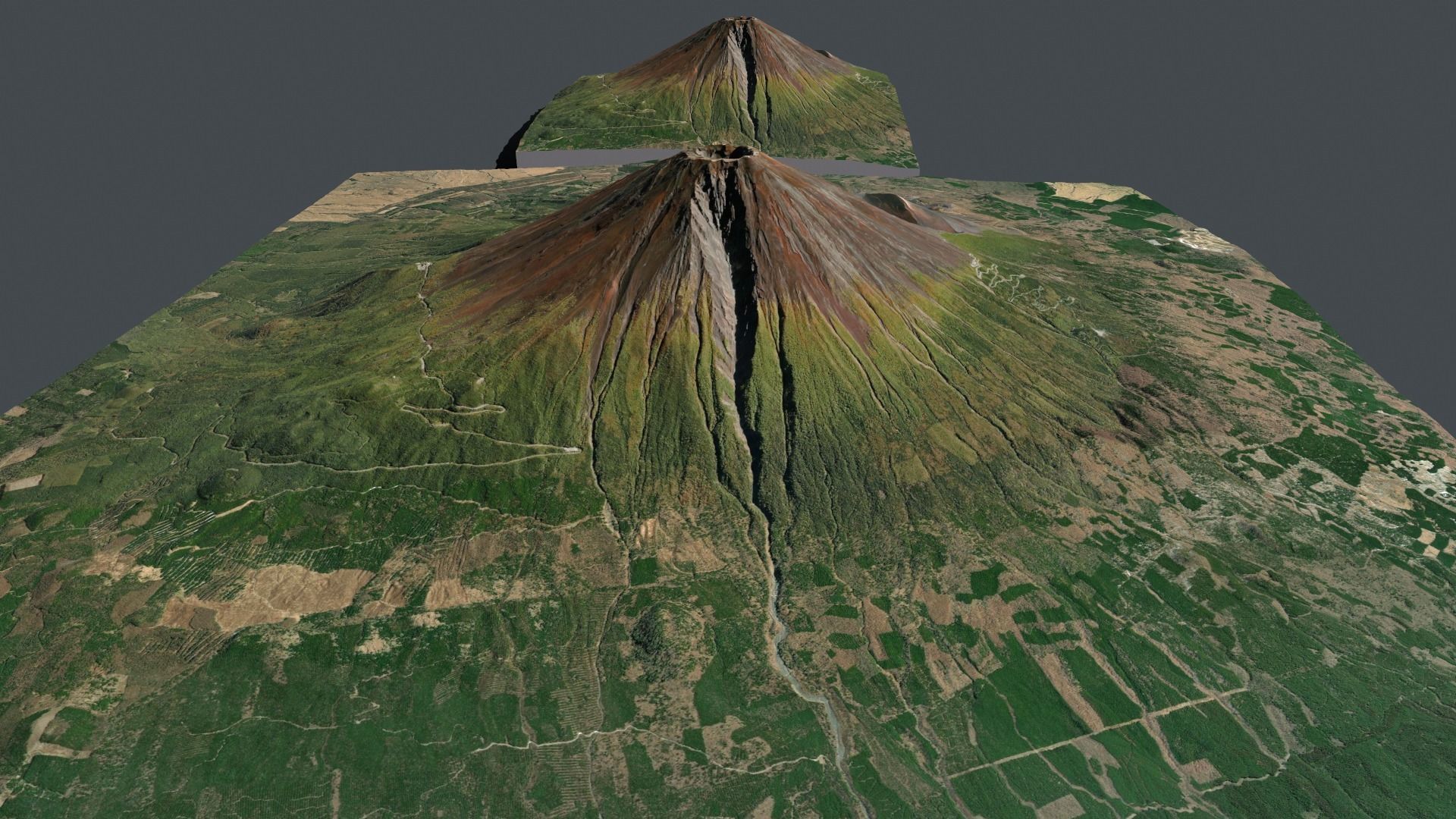 Mountain landscape stratovolcano Fujiyama 3776m Honshu Japan 3D model ...
