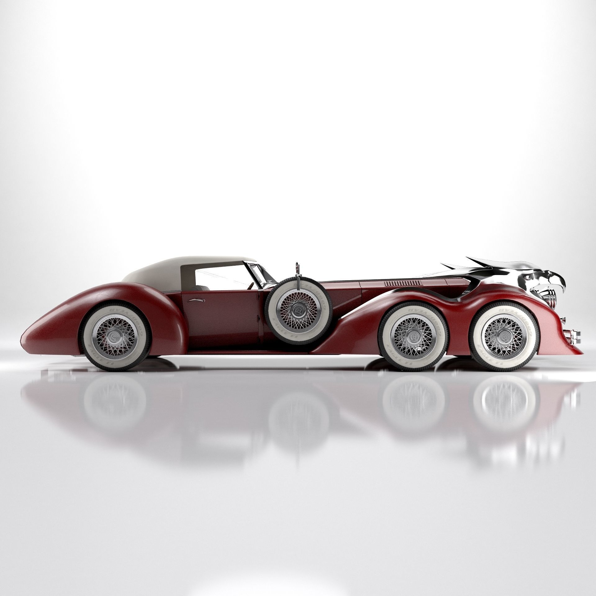 Old classic car prototype 3D model | CGTrader
