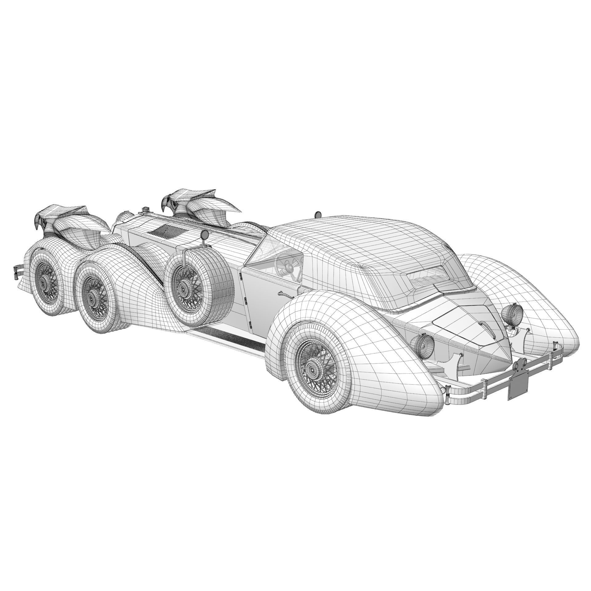 Old classic car prototype 3D model | CGTrader