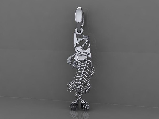 pendant skeleton fish 3D model 3D printable | CGTrader