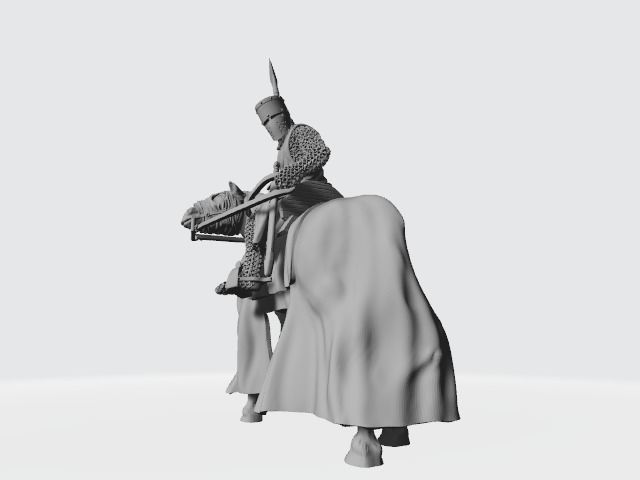 Medieval Mounted Crusader knight looking back 3D model 3D printable ...