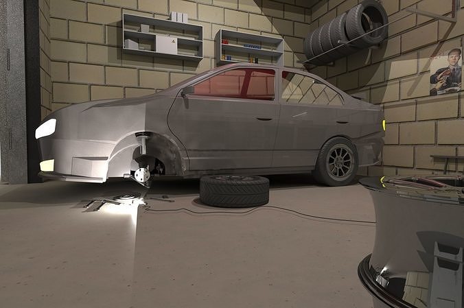 Car garage 3D model | CGTrader