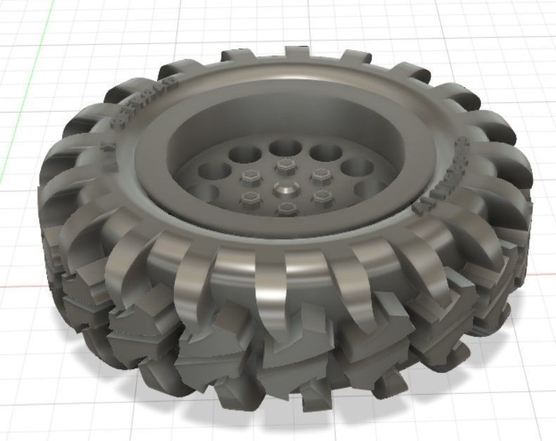 MTX Off-Road Wheel with Tires and Disc Brakes 3D model 3D printable ...