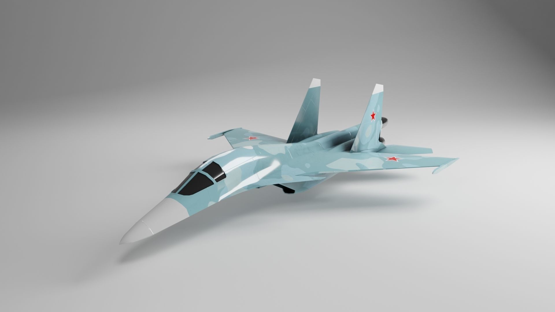 3D model SU 34 russian fighter VR / AR / low-poly | CGTrader