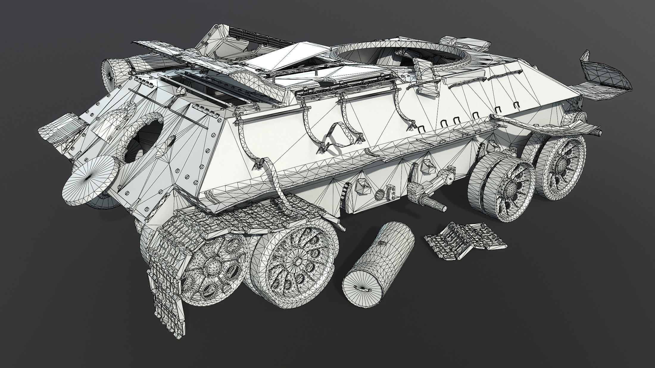 Tank T-34 Chassis Rusted 3D model | CGTrader