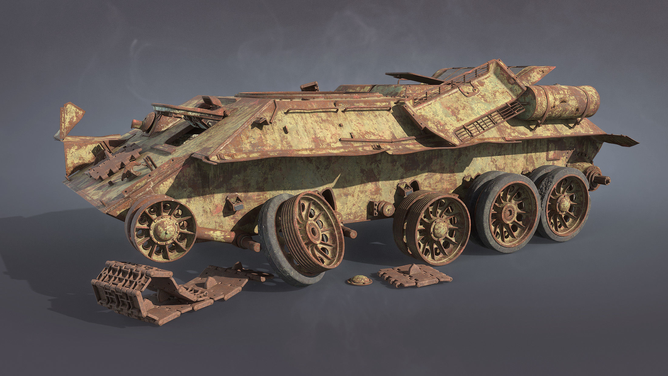 Tank T-34 Chassis Rusted 3D model | CGTrader