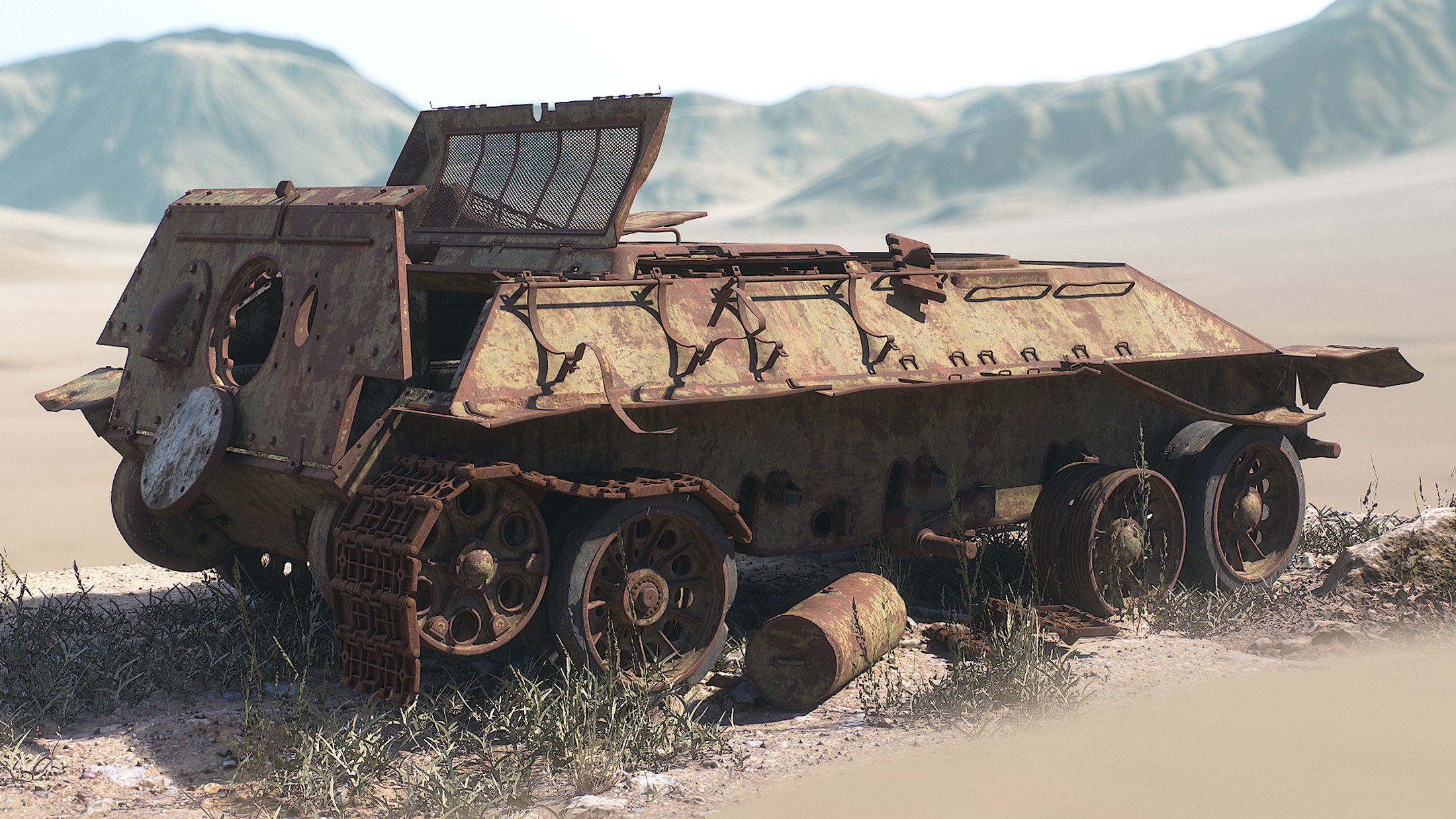 Tank T-34 Chassis Rusted 3D model | CGTrader