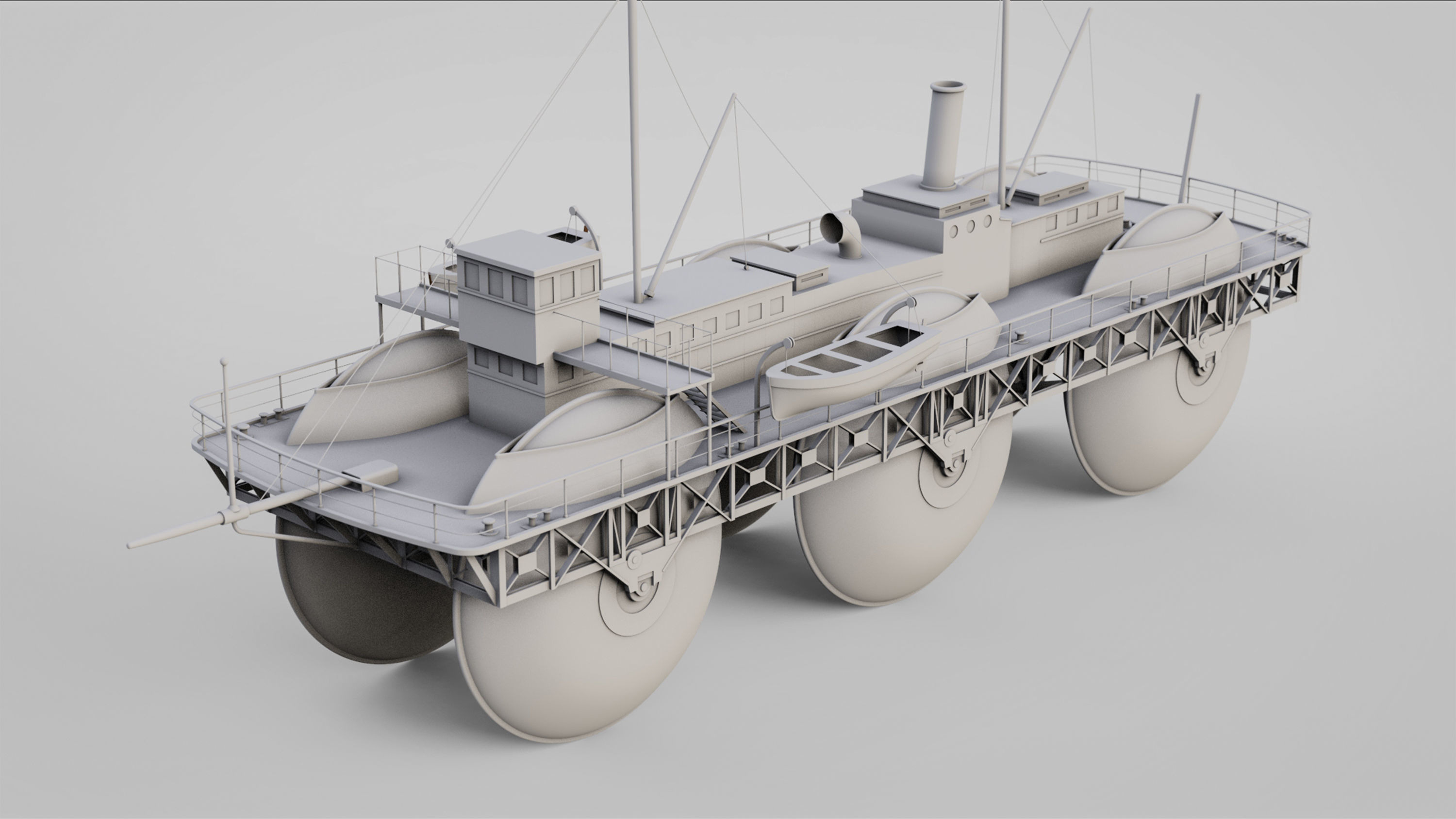 Roller Ship - Ernest Bazin 3D model | CGTrader