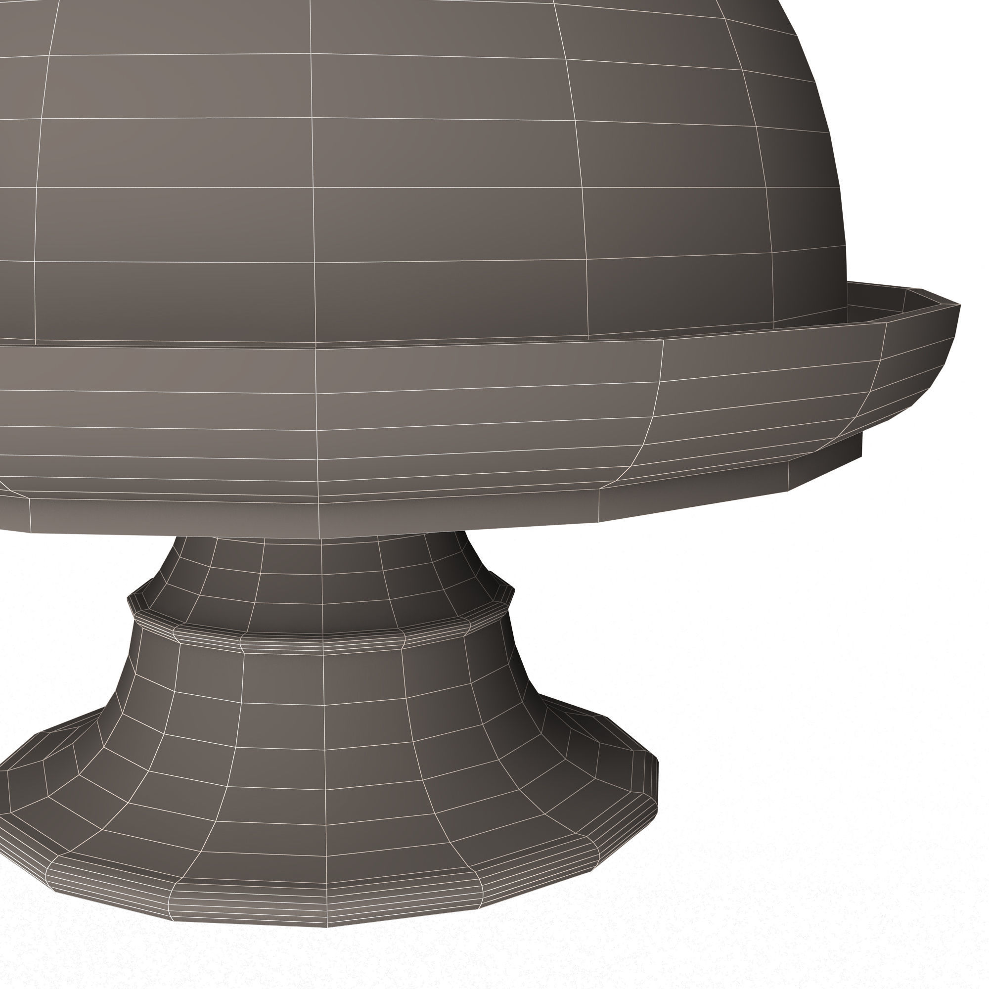 3D model Cake Stand Wooden with Dome VR / AR / low-poly | CGTrader