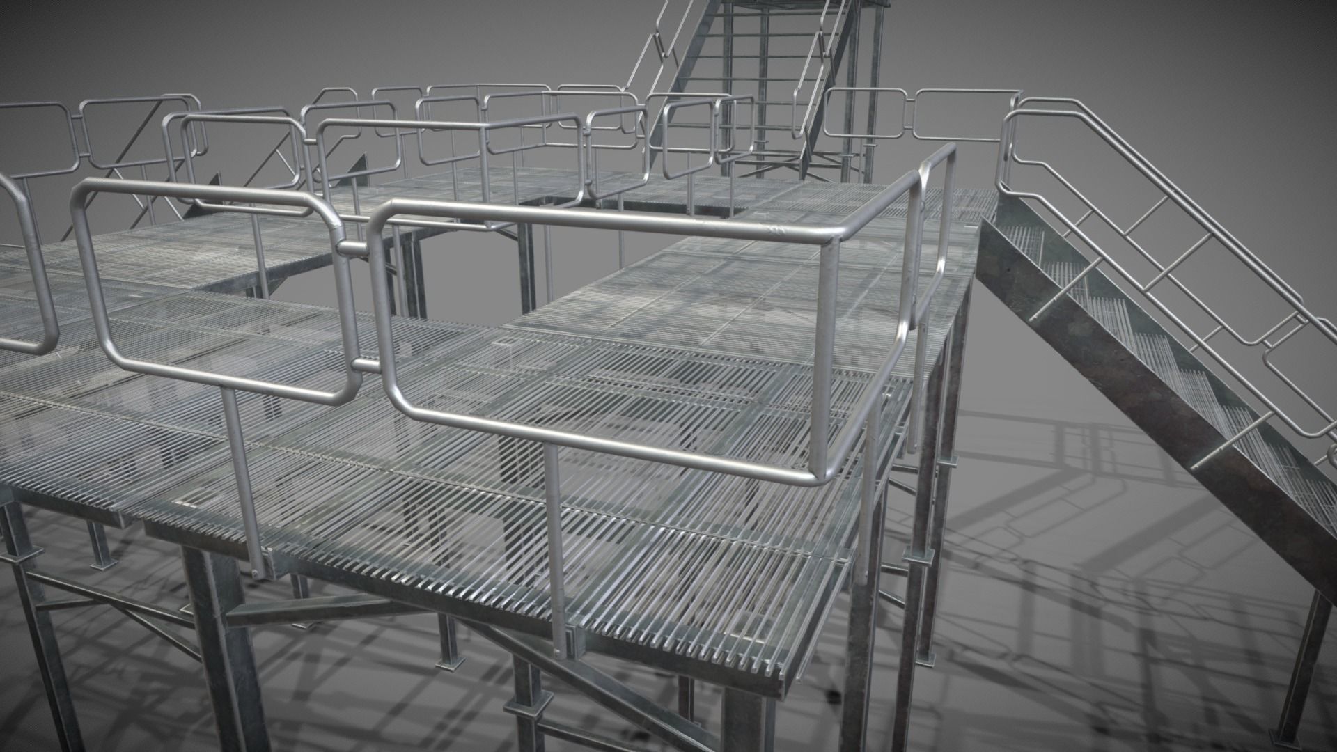 3D model Modular stairs and gantry VR / AR / low-poly | CGTrader