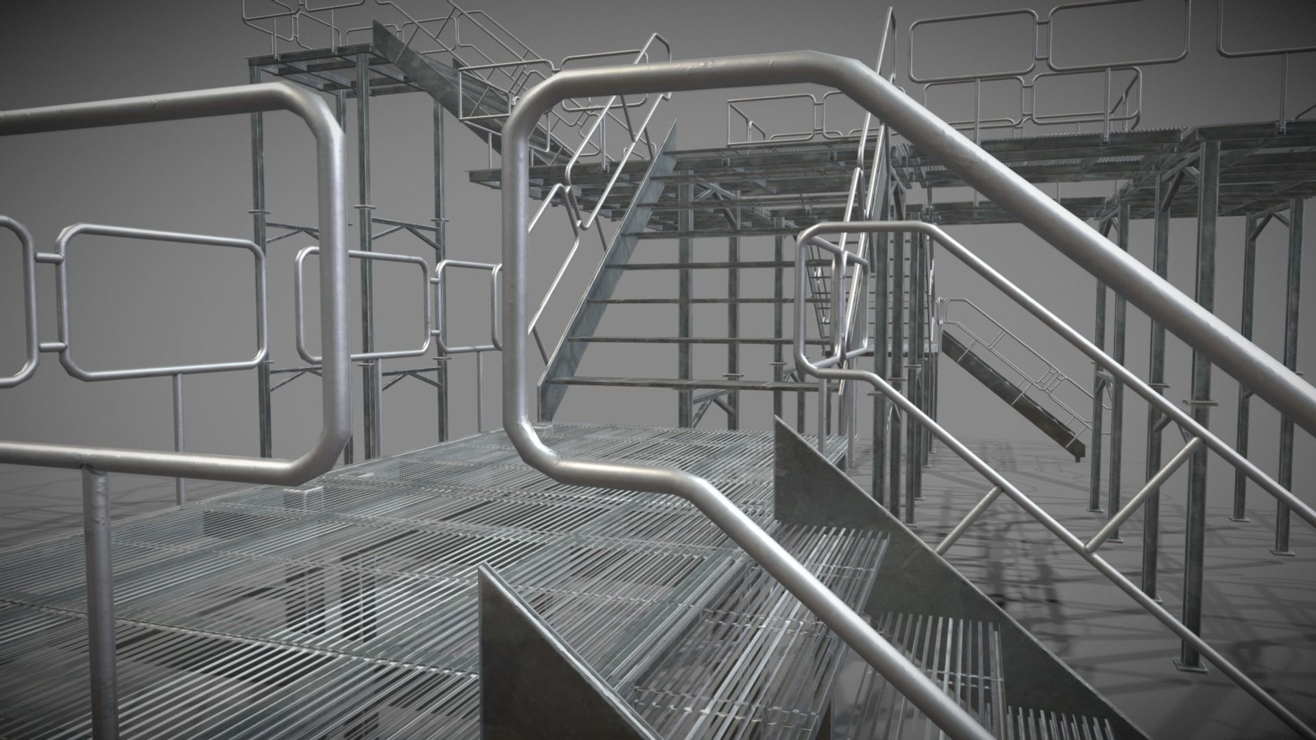 3D model Modular stairs and gantry VR / AR / low-poly | CGTrader