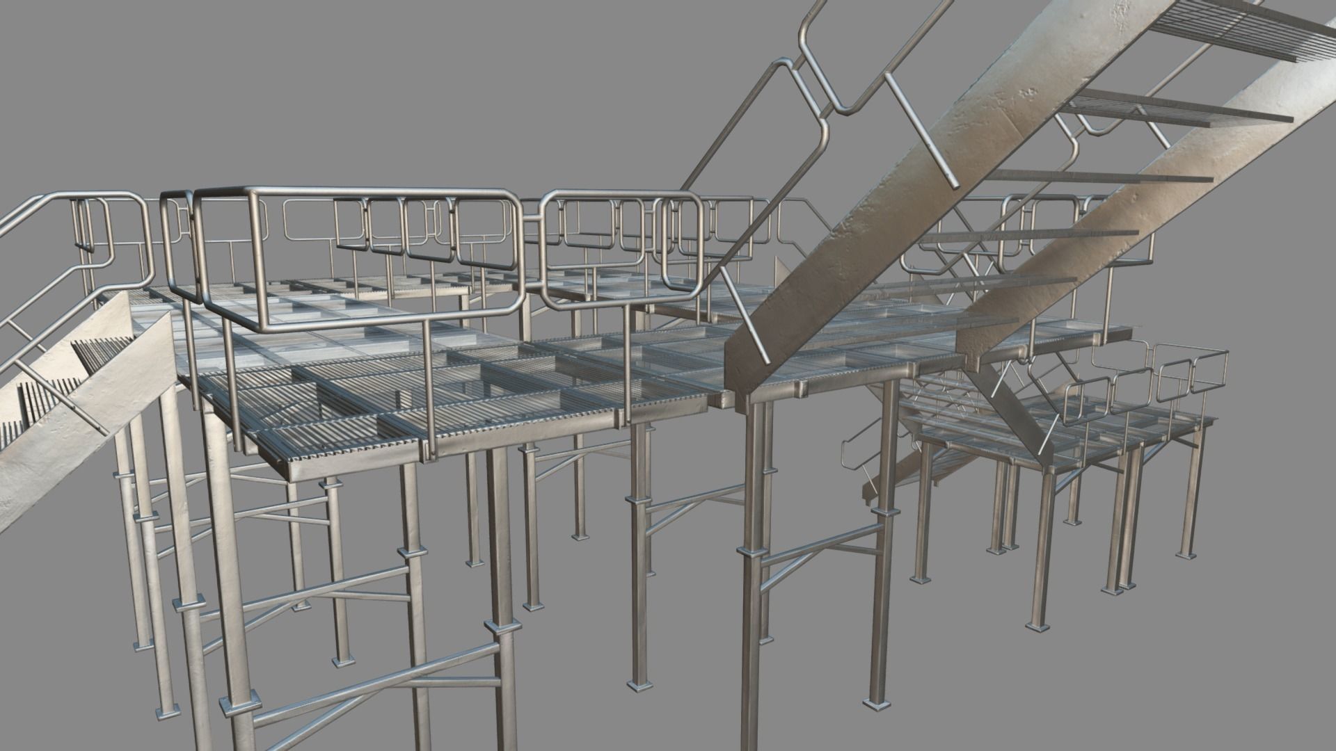 3D model Modular stairs and gantry VR / AR / low-poly | CGTrader