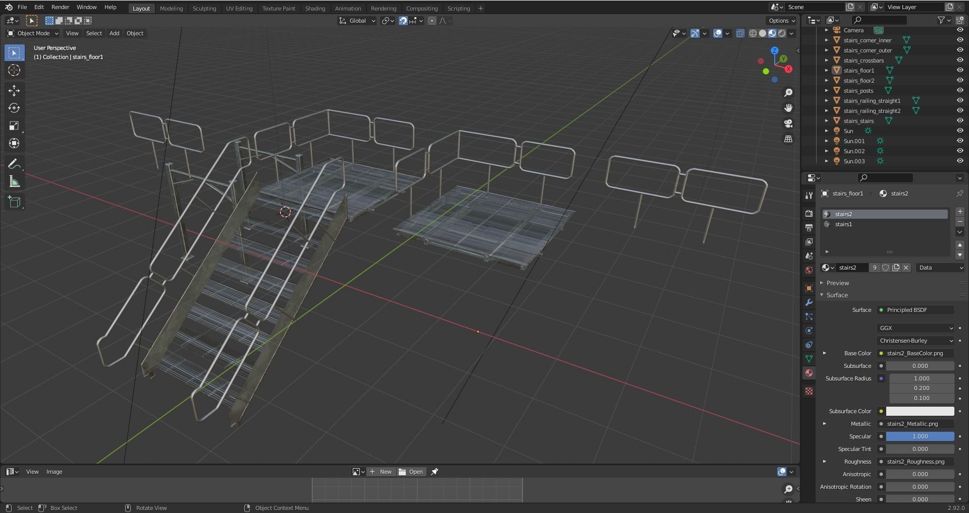 3D model Modular stairs and gantry VR / AR / low-poly | CGTrader