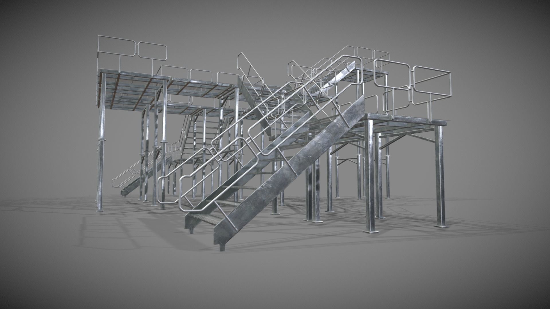 3D model Modular stairs and gantry VR / AR / low-poly | CGTrader
