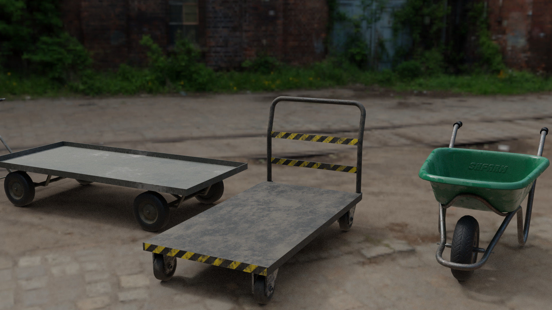3D model trolley asset pack VR / AR / low-poly | CGTrader
