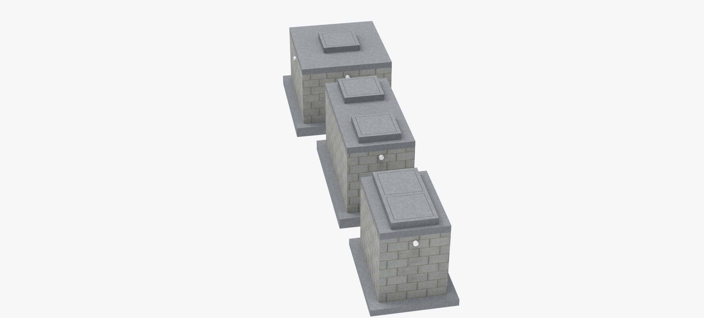 Parametric Concrete Septic Tank Soak Pit and Grease Trap 3D model ...