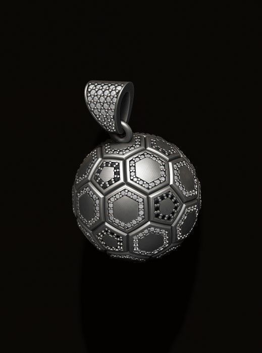 Football ball pendant 3d with gems 3D model 3D printable | CGTrader