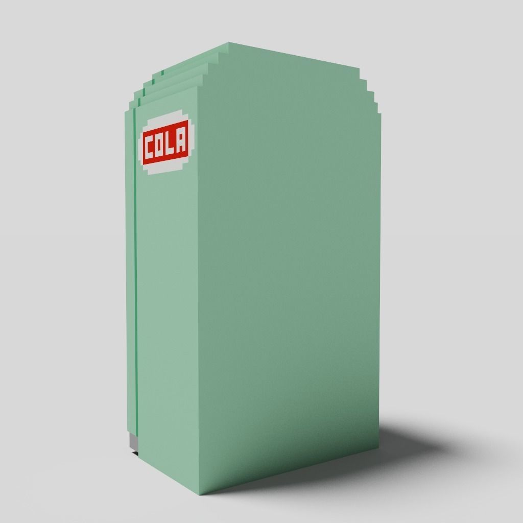 3D model Voxel Vintage Retro 1950s Cola Vending Machine VR / AR / low ...