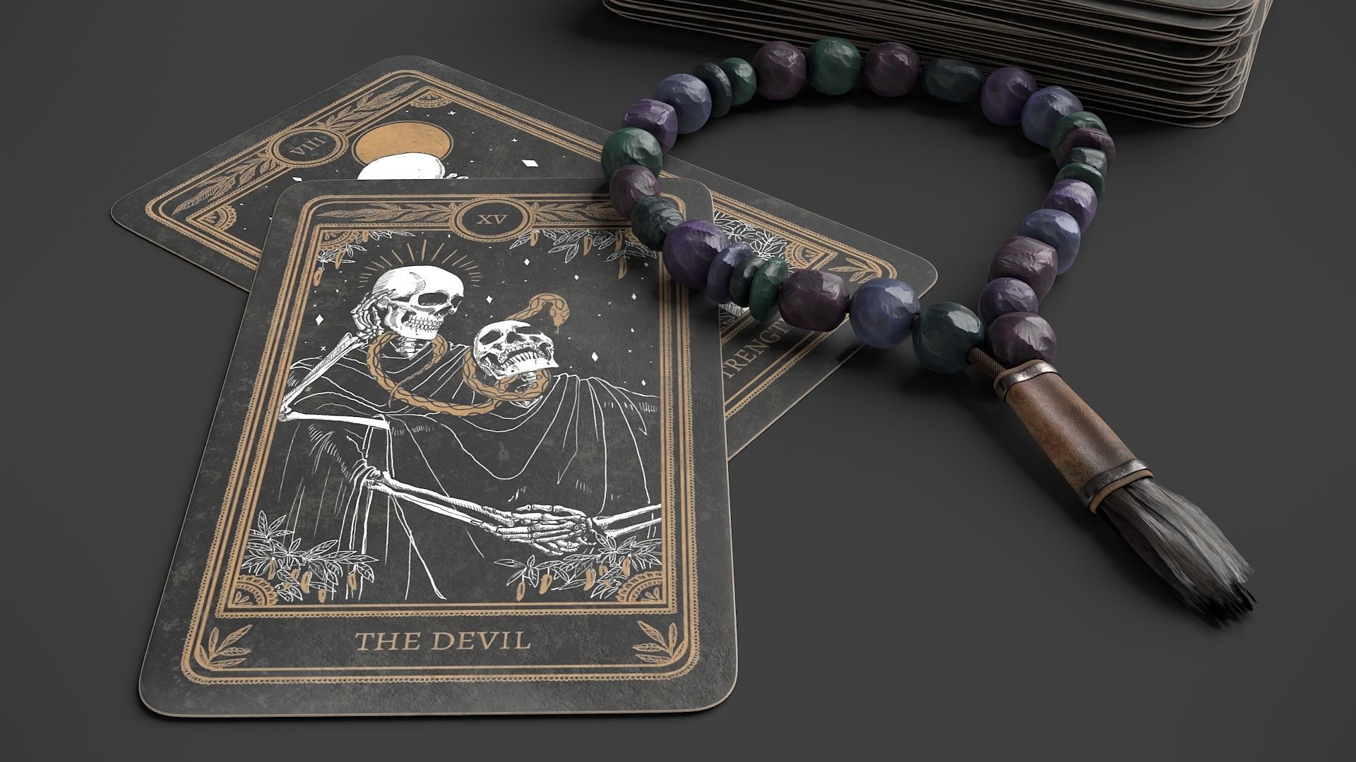 Tarot Cards and Beads 3D model | CGTrader