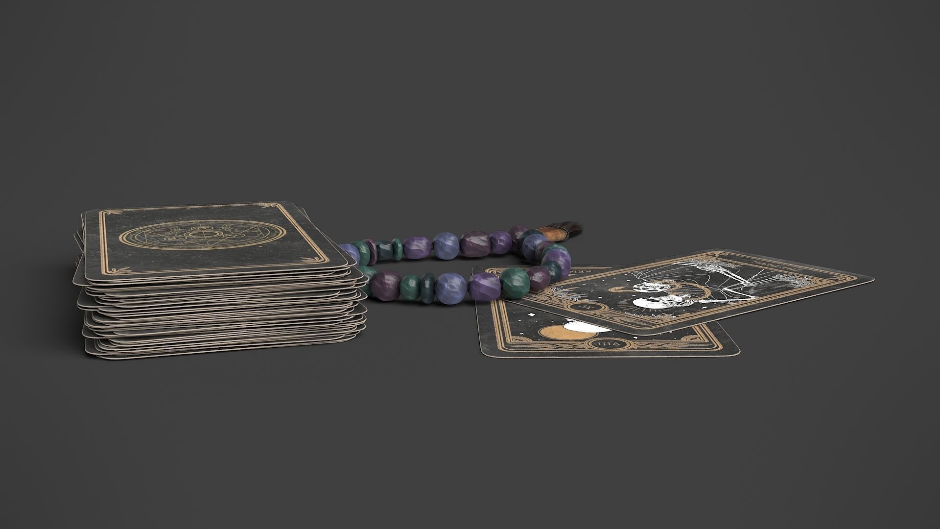Tarot Cards and Beads 3D model | CGTrader