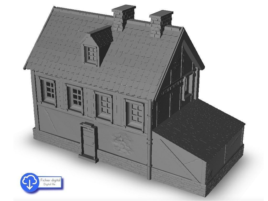 House 39 - Warhammer Bolt Action Flames of War 3D print model 3D model ...