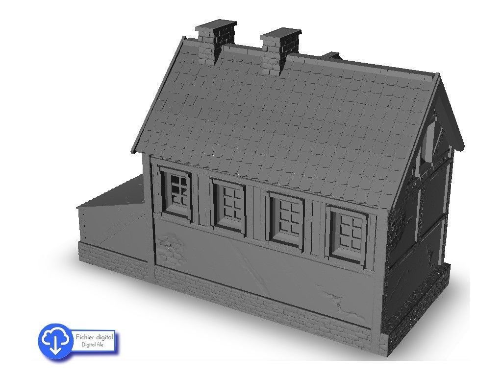 House 39 - Warhammer Bolt Action Flames of War 3D print model 3D model ...