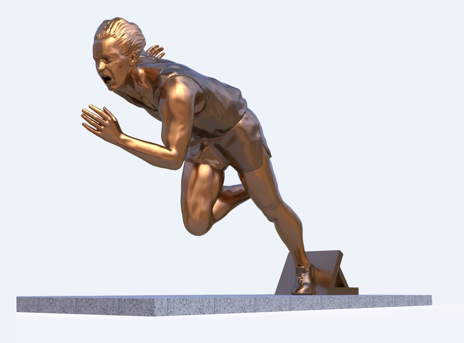 runner bronze statue of man running 3D model 3D printable | CGTrader