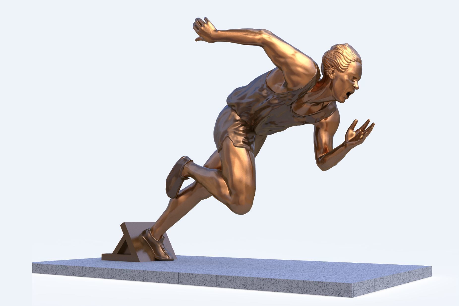 runner bronze statue of man running 3D model 3D printable | CGTrader