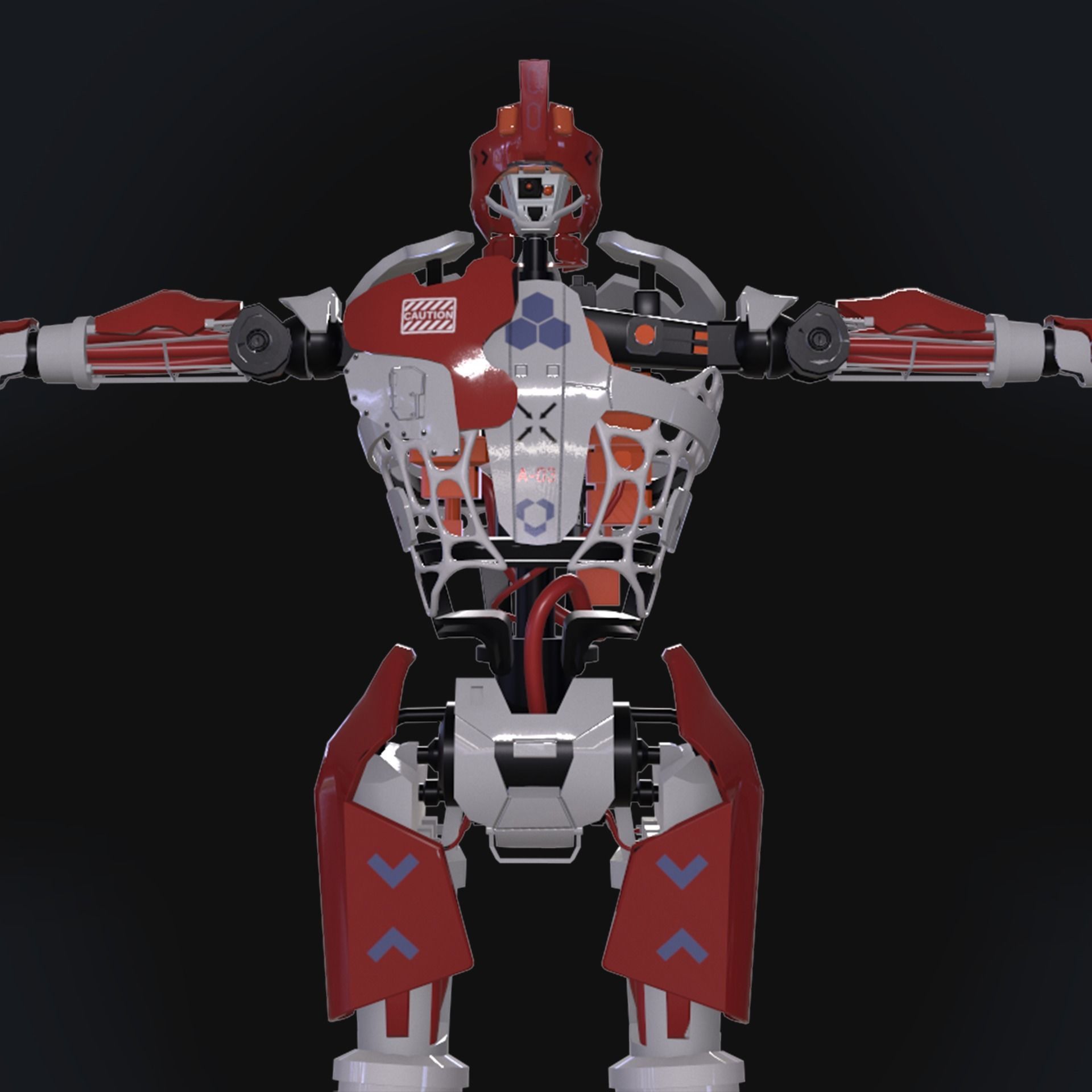 Robot humanoid A-003 free VR / AR / low-poly 3D model rigged | CGTrader