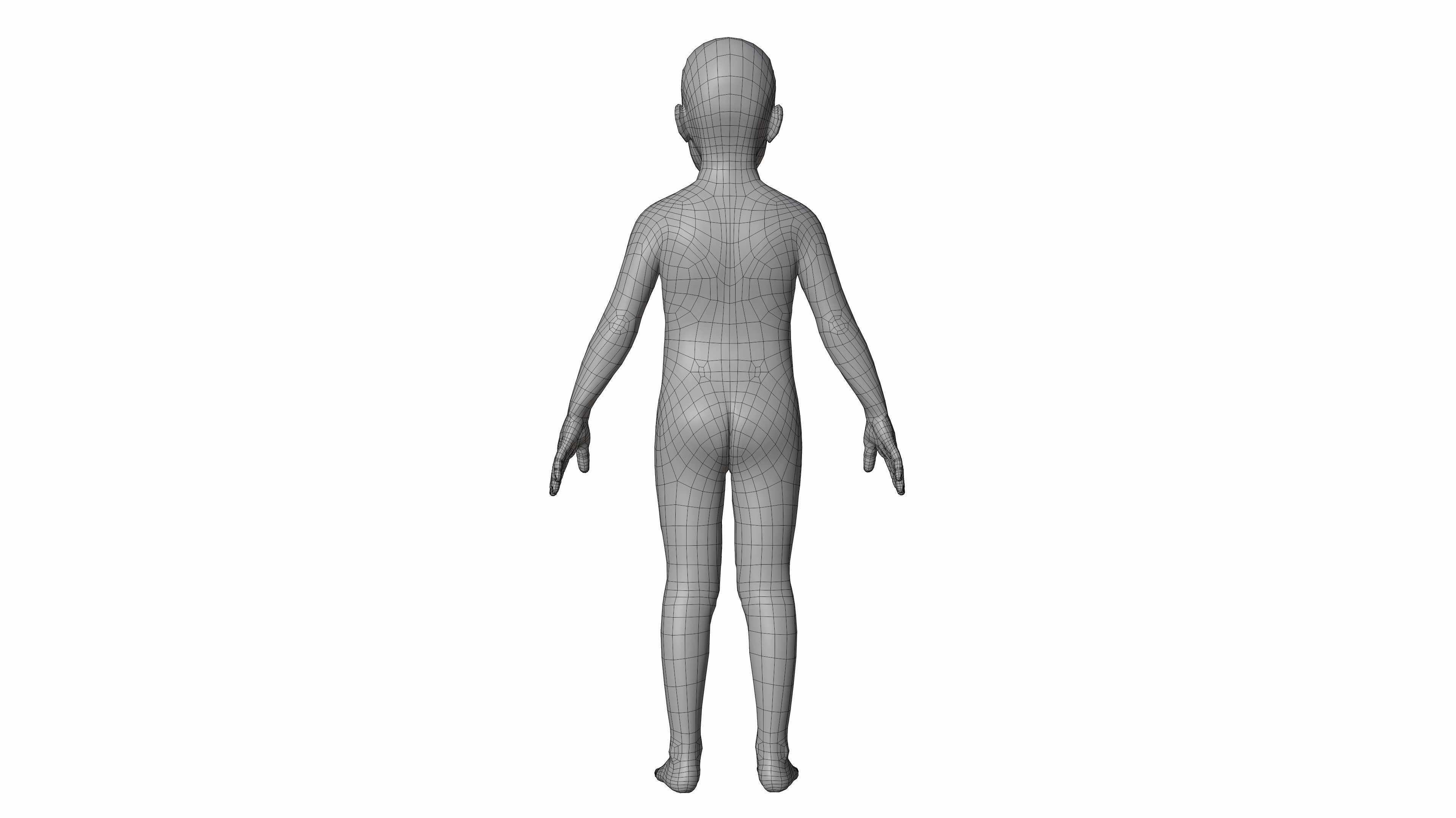 Child base mesh low poly 3D model | CGTrader
