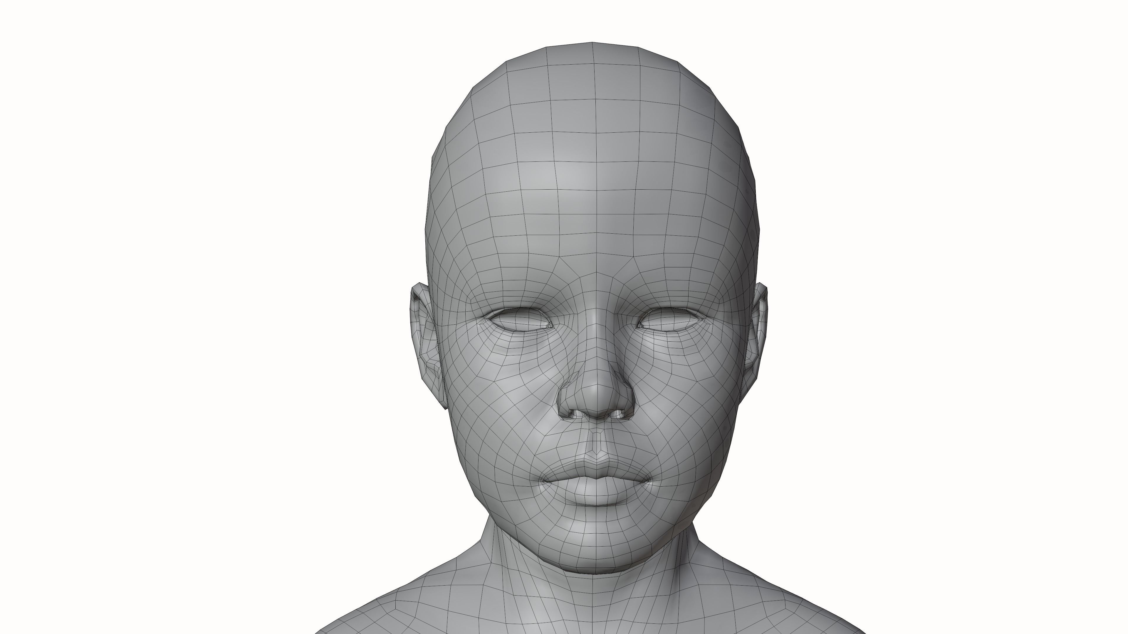Child base mesh low poly 3D model | CGTrader